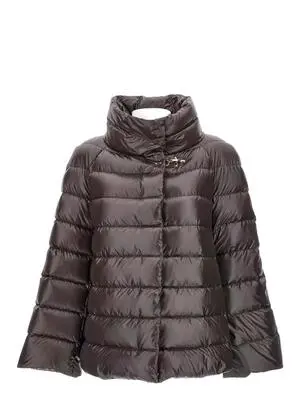 FAY High-collar Quilted Coat - Brown