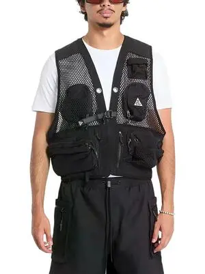 Nike Buttles Mesh-paneled Multi-pocket Vest - Black