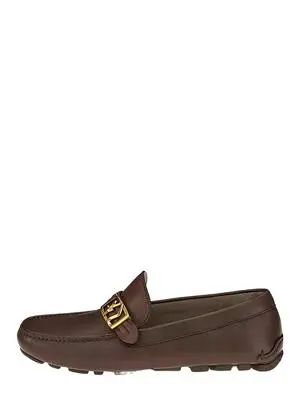 FERRAGAMO Gancini-buckle Leather Loafers - Brown