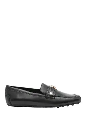 Michael Kors Leather Logo-plaque Loafers - Black
