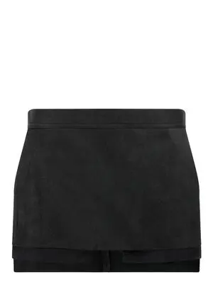 Rick Owens Asymmetrical Leather Skirt - Black