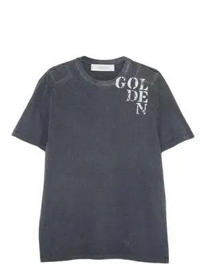 GOLDEN GOOSE Graphic-print Cotton T-shirt - Blue