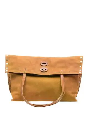 ZANELLATO Medium A'spasso Stud-embellished Tote - Brown