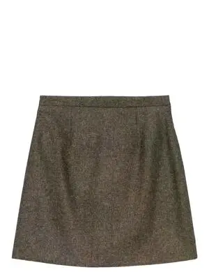 A.p.c. Adriana Tweed Mini Skirt Brown