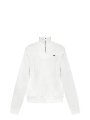Lacoste Embroidered Half-zip Sweatshirt - White