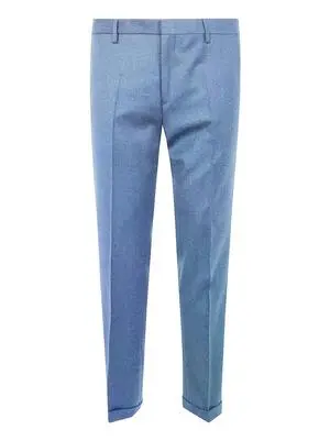 Paul Smith Pressed-crease Wool Trousers - Blue