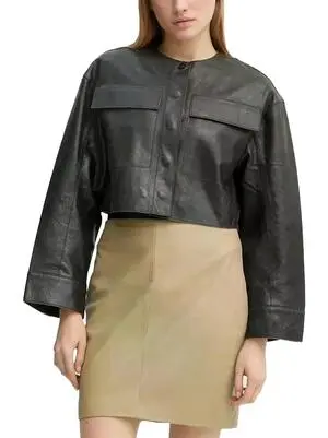 Day Birger Et Mikkelsen Malik Cropped Leather Jacket - Black