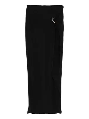 Jean Paul Gaultier Ring-detail Side-split Midi Skirt - Black