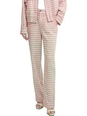 Moschino Gingham Checkered Trousers - Red