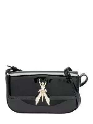 Patrizia Pepe Patent Leather Shoulder Bag - Black