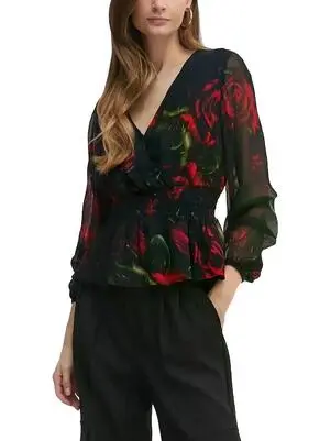 Guess V-neck Blouse - Black