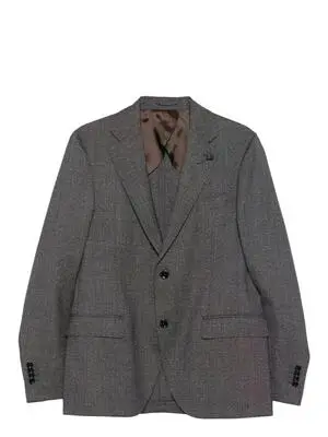 LARDINI Herringbone Wool Suit - Brown
