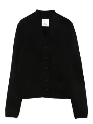 ALLUDE Buttoned Pocket Cardigan - Black