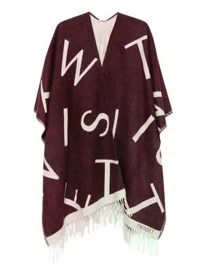 TWINSET Alphabet-print Fringed Cape - Red