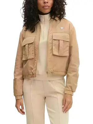Guess Zip-up Bomber Jacket - Brown