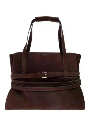 Moschino Belted Suede Tote Bag - Brown