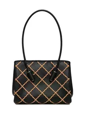 THEMOIRE Diamond-patterned Tote Bag - Black