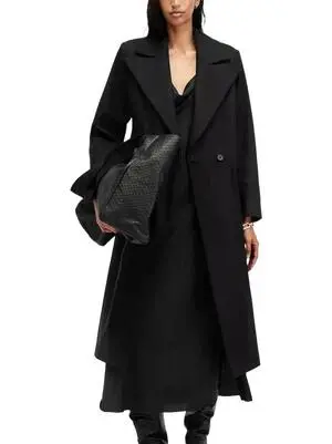 ALLSAINTS Chain-Detail Double-Breasted Coat
