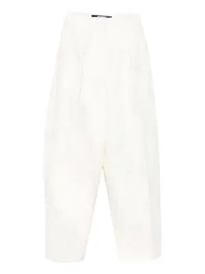 Jacquemus Off- Tweed Trousers - White