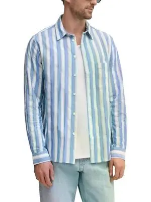 SAMSOE SAMSOE Striped Shirt - Blue