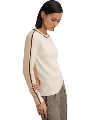REISS Anne Wool-blend Jumper With Cashmere - Cream/neutral