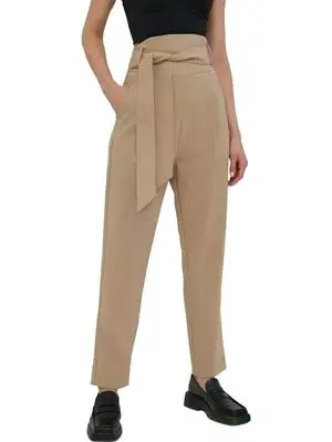 CUSTOMMADE High-waisted Trousers With Belt - Neutrals
