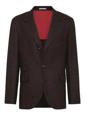 Brunello Cucinelli Prince Of Wales Cavallo Blazer - Brown