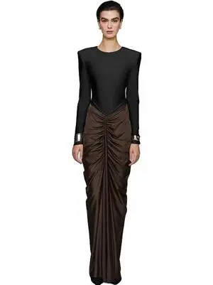 ET OCHS Tate Column Gown - Black/chocolate