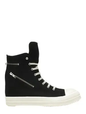 Rick Owens Concordians Cargo High Top Sneakers - Black/milk