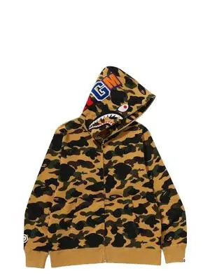 BAPE 1st Camo Shark Full Zip Hoodie - Yellow