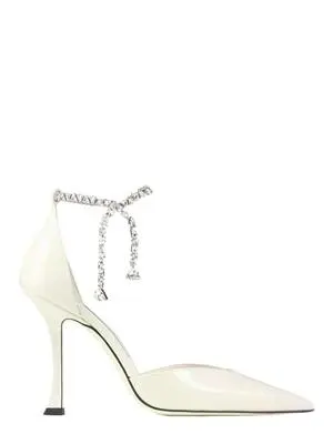 JIMMY CHOO 100mm Stevie Crystal-embellished Pumps - White