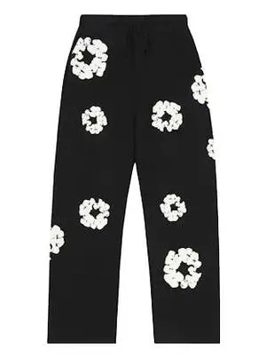 DENIM TEARS Cotton Wreath Baggy Sweatpants - Black