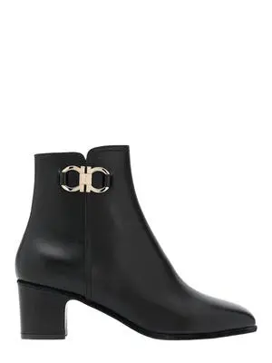 FERRAGAMO Leather Ankle Boots - Black