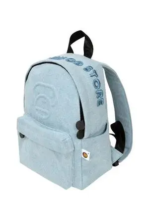 A BATHING APE Baby Milo Denim Mini Backpack - Light Indigo