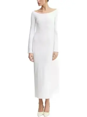 Liviana Conti Boat-neck Midi Dress - White