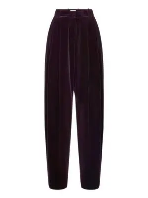 Nina Ricci Pleated Velvet Trousers - Purple