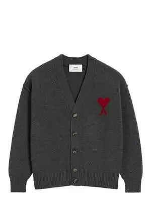 Ami De Coeur Wool Cardigan - Grey