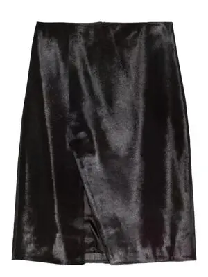 Loulou De Saison Side-split Midi Skirt - Brown