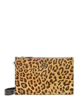Roberto Cavalli Leopard Print Clutch - Brown