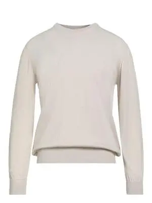 Alpha Studio Merino Wool Sweater With Leather Details - Beige