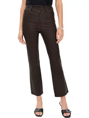 FRAME The Leather Reboot Crop Pants - Truffle