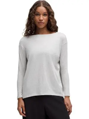 Lululemon Back In Action Long-sleeve Shirt - Heathered Core Ultra Light Grey