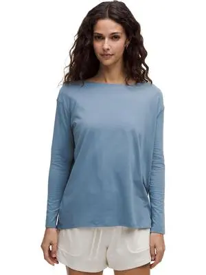 Lululemon Back In Action Long-sleeve Shirt - Steel Blue