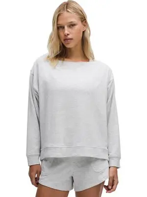 Lululemon Becalm Oversized Boatneck Long-sleeve Shirt - Heathered Core Ultra Light Grey