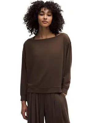 Lululemon Becalm Oversized Boatneck Long-sleeve Shirt - Walnut Crunch
