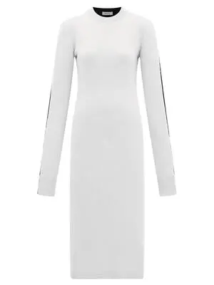 FERRAGAMO Two-tone Knitted Midi Dress - White