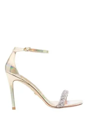 STUART WEITZMAN Crystal-embellished Iridescent Sandals - Gold