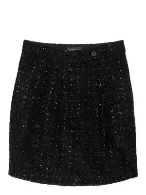 Emporio Armani Tweed Sequin Mini Skirt - Black