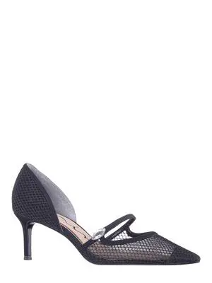 Nina Nashly Pointed Toe Cap-toe Mary Jane Pumps - Black