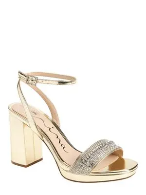 Nina Sofina Ankle Strap Platform Sandal - Platino